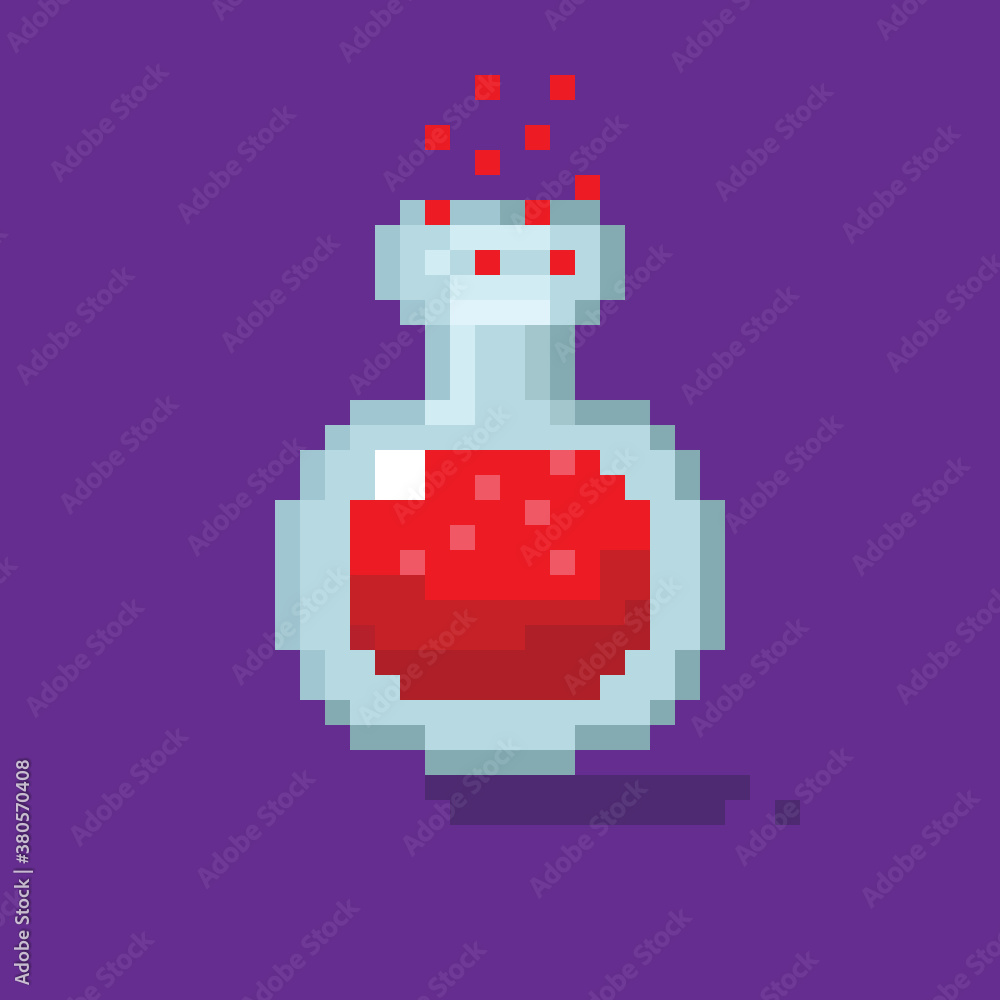 Red potion pixel art. Vector Picture. Stock Vector | Adobe Stock