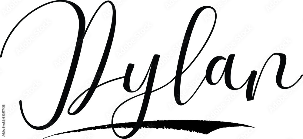 Dylan Handwritten Font Calligraphy Black Color Text on White Background ...