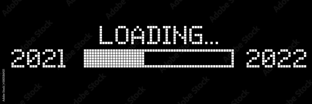Pixelated progress bar showing loading of 2022 year. Vector Stock ...