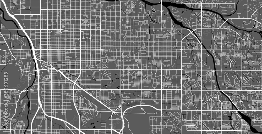 Urban city map of Tucson. Vector poster. Grayscale street map. Stock ...