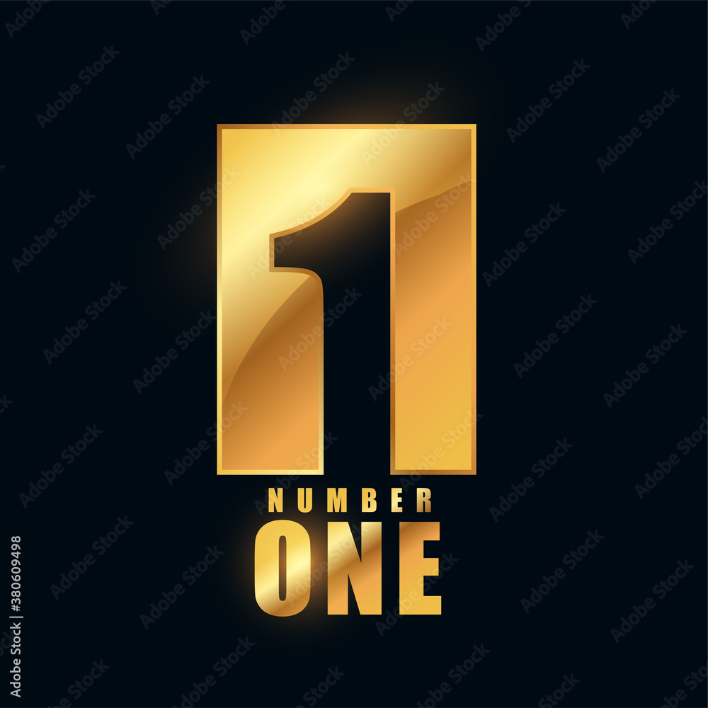 number one golden shiny label design Stock Vector | Adobe Stock