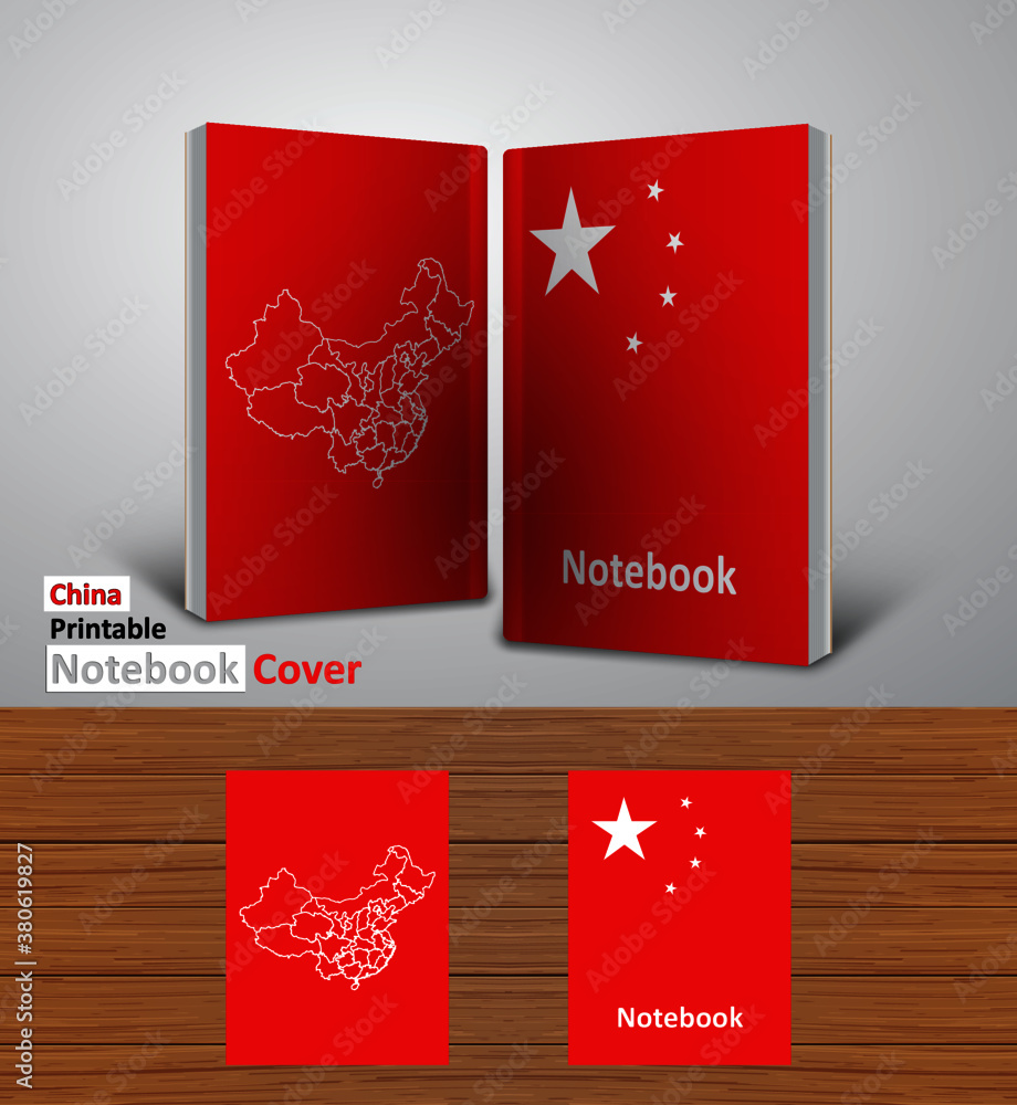 Notebook Design Mockup - 3D Book Template - National Country Map and ...