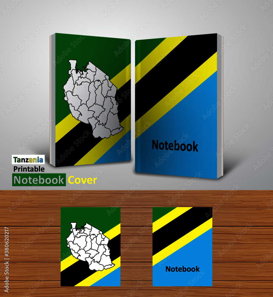 Tanzania Notebook Design Mockup - 3D Book Template - National Country ...