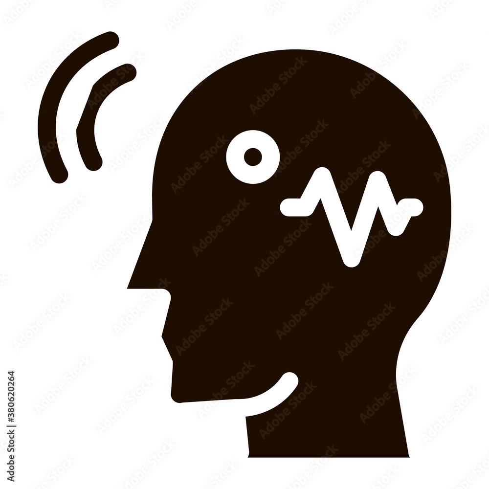 Brain Telepathic Control Vector Icon. Artificial Intelligence Details ...