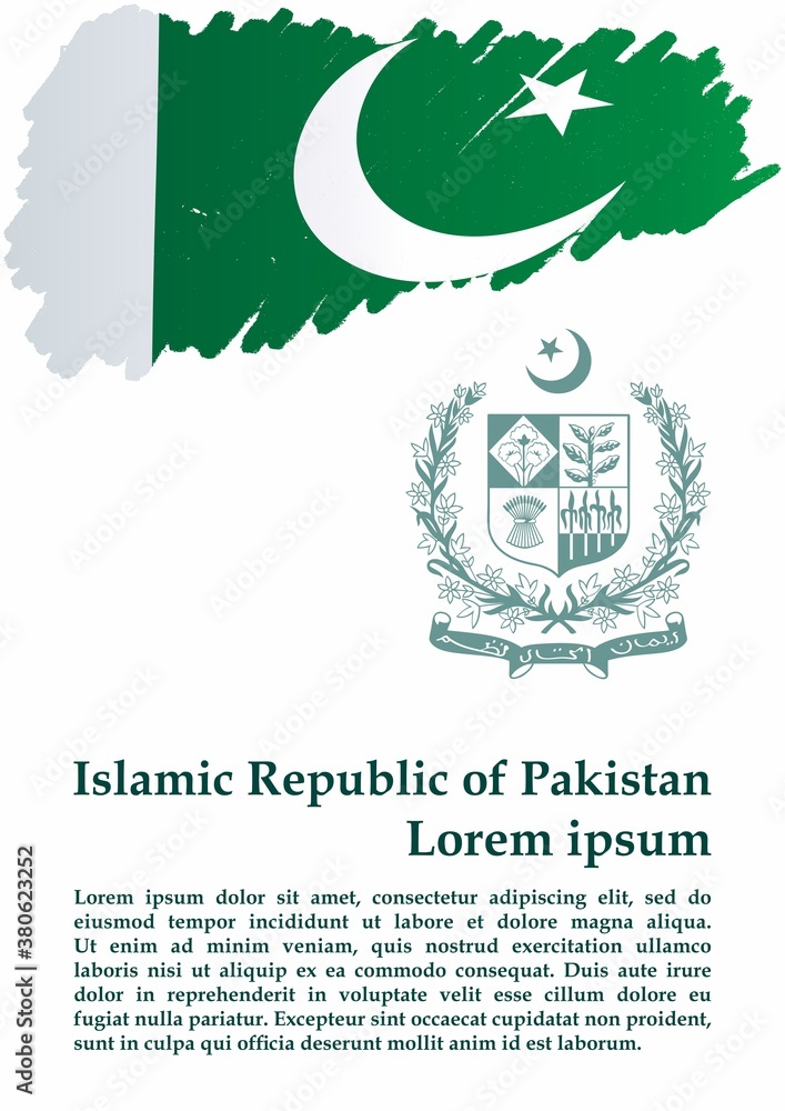 Flag of Pakistan, Islamic Republic of Pakistan. Template for award ...