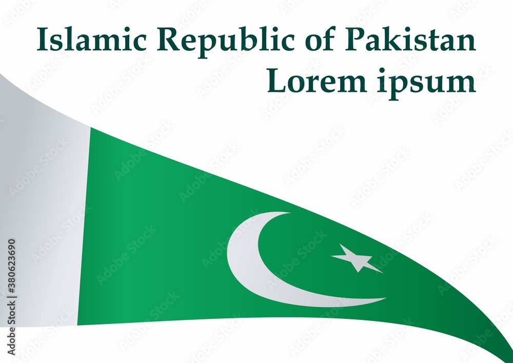 Vetor de Flag of Pakistan, Islamic Republic of Pakistan. Template for ...