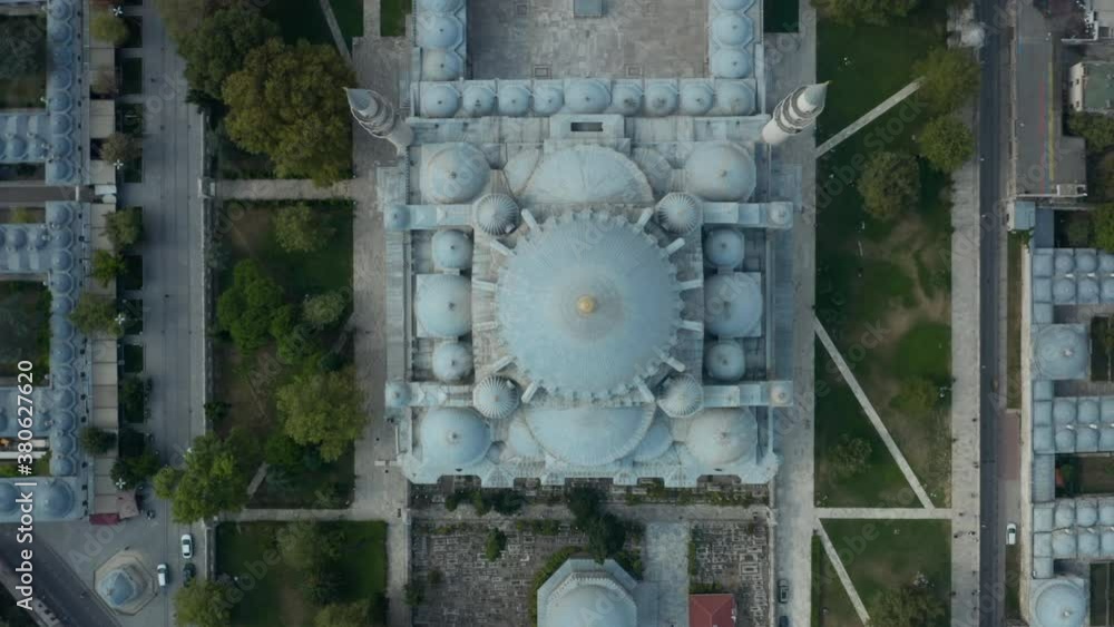 Mosque Roof and Towers Architecture Masterpiece in beautiful light Blue ...