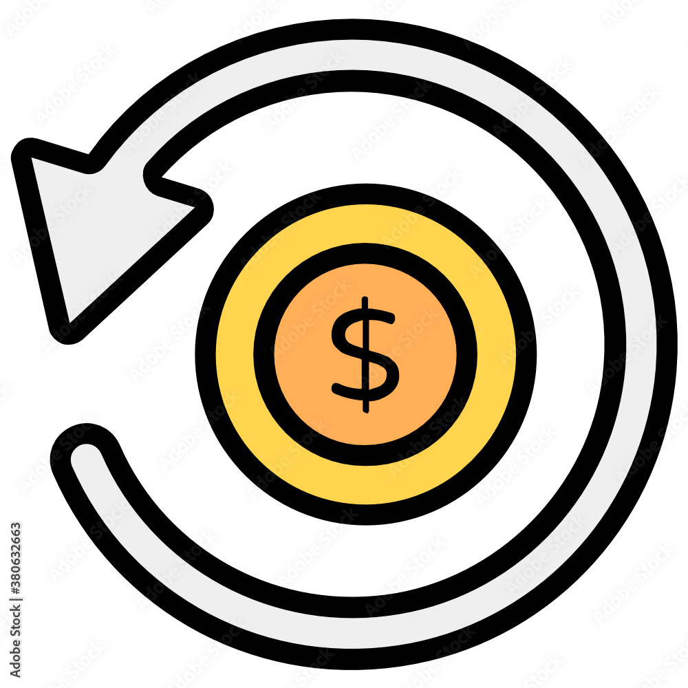Money return icon in modern flat style Stock Vector | Adobe Stock