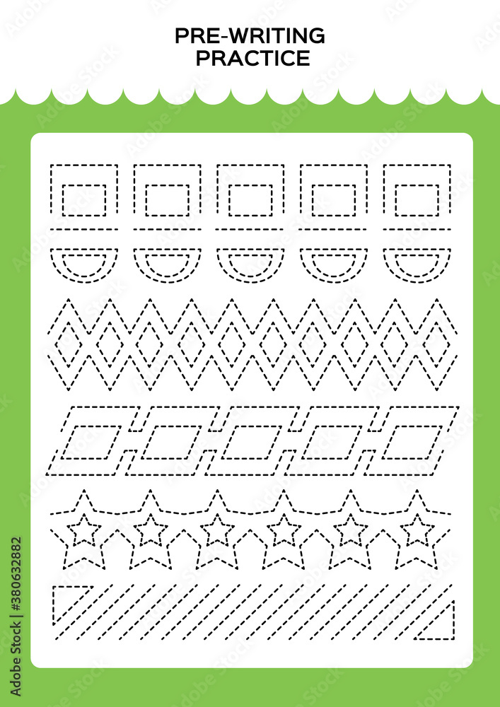 Tracing practice for kids. Pre-writing worksheet for little children ...