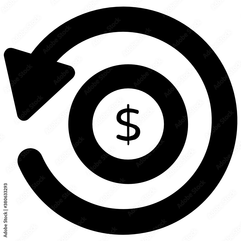 Money return icon in modern flat style Stock Vector | Adobe Stock