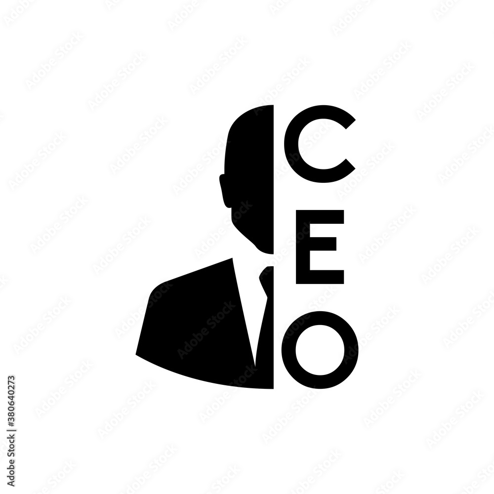 Concepto empresa. Logotipo con siglas CEO con hombre de negocios por la ...