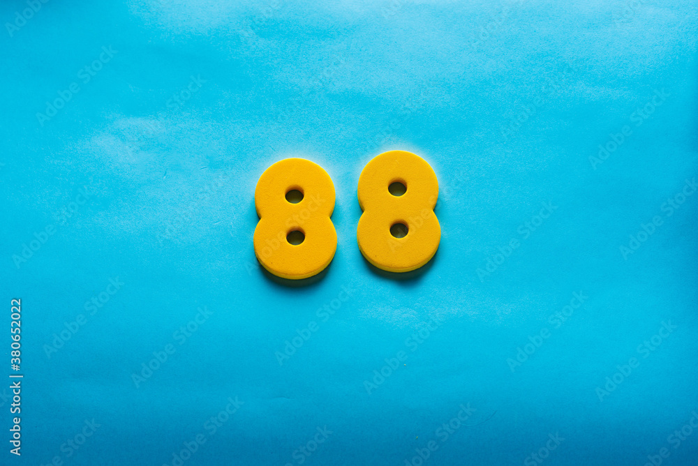 88 years old celebrating classic logo. Colored happy anniversary eighty ...