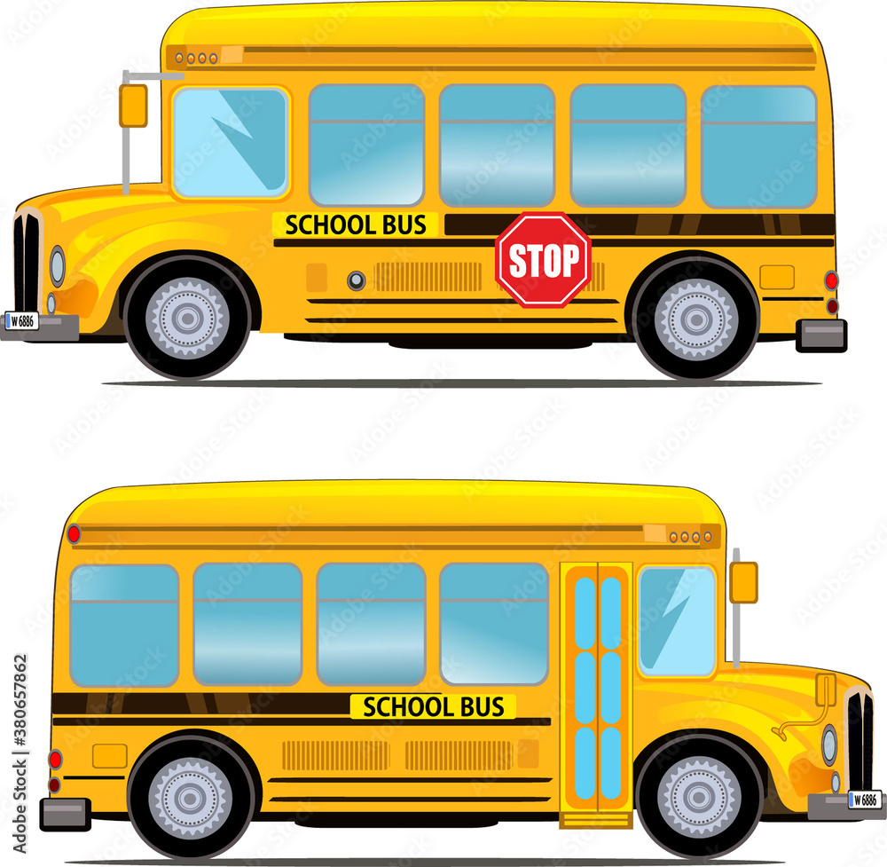 Cartoon School Kids Riding a School Bus vector de Stock | Adobe Stock