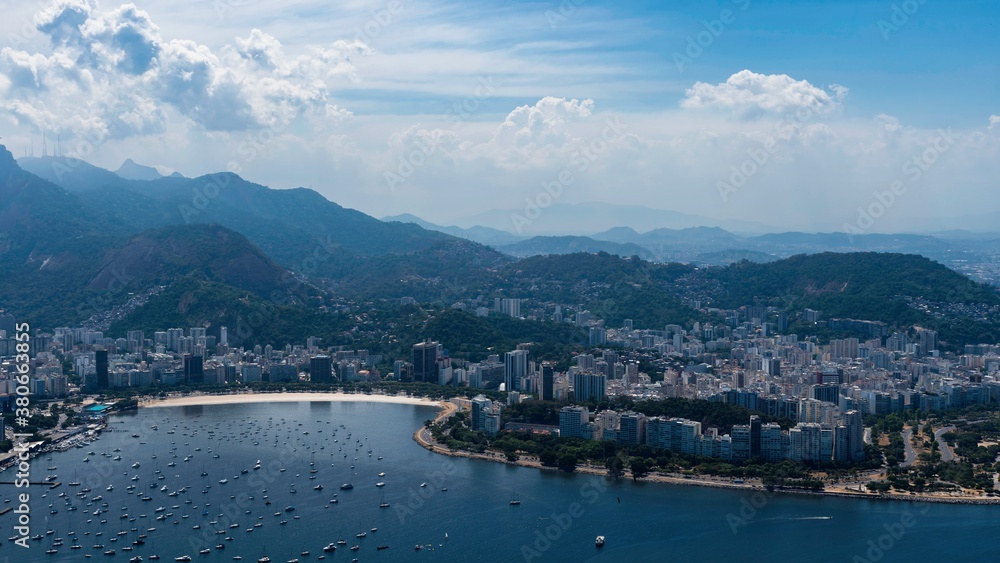 Beautiful panoramic landscape and aerial view of the Rio de Janeiro ...