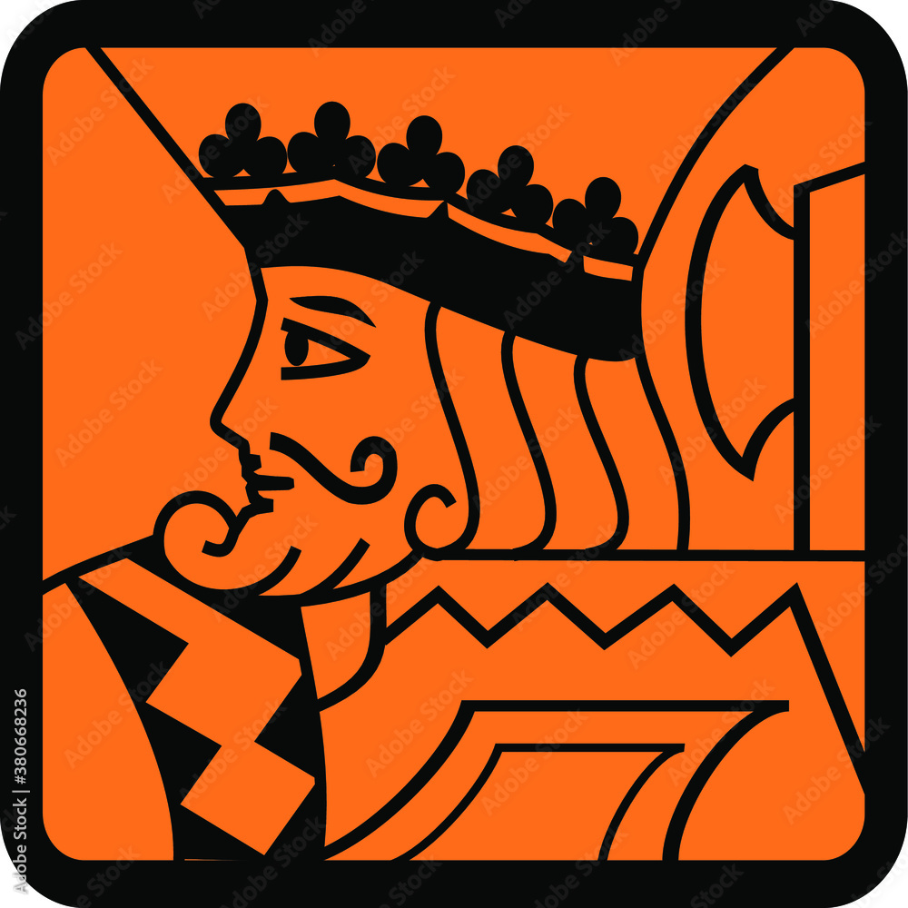 king round, square icon cards cartoon black and white vector ...