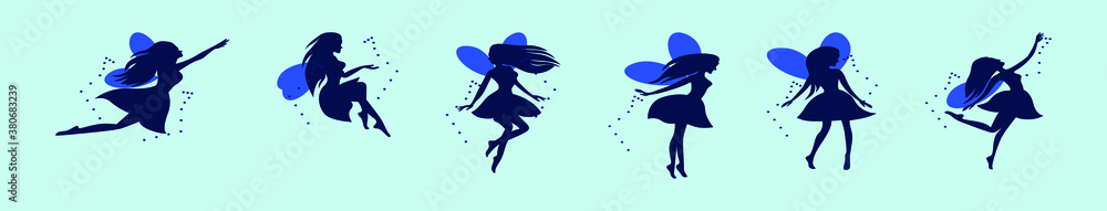 set of pixie dust cartoon icon design template with various models ...
