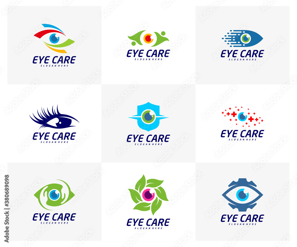 Set of Eye logo design vector template, Creative eye logo concept, Icon ...