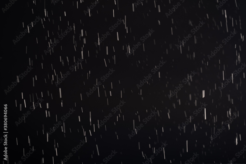 Dust background. Blur flying white ash flakes pattern isolated on black ...