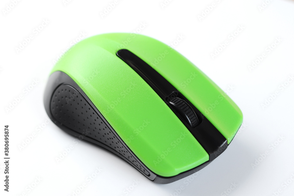 Modern green computer mouse isolated on white background Stock Photo ...