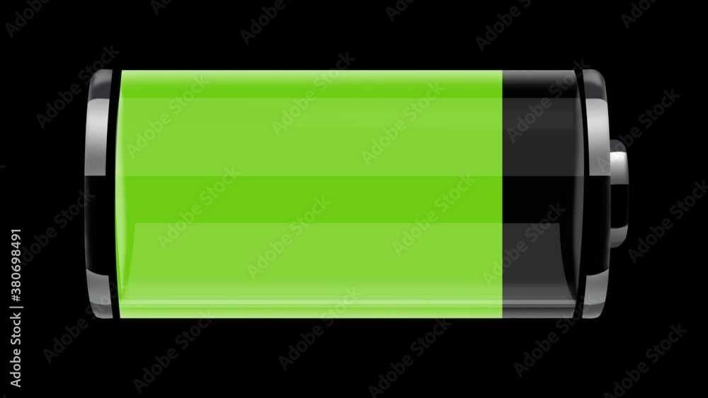 Battery Charging 3D Glass Illustration of Mobile Battery Charging with ...