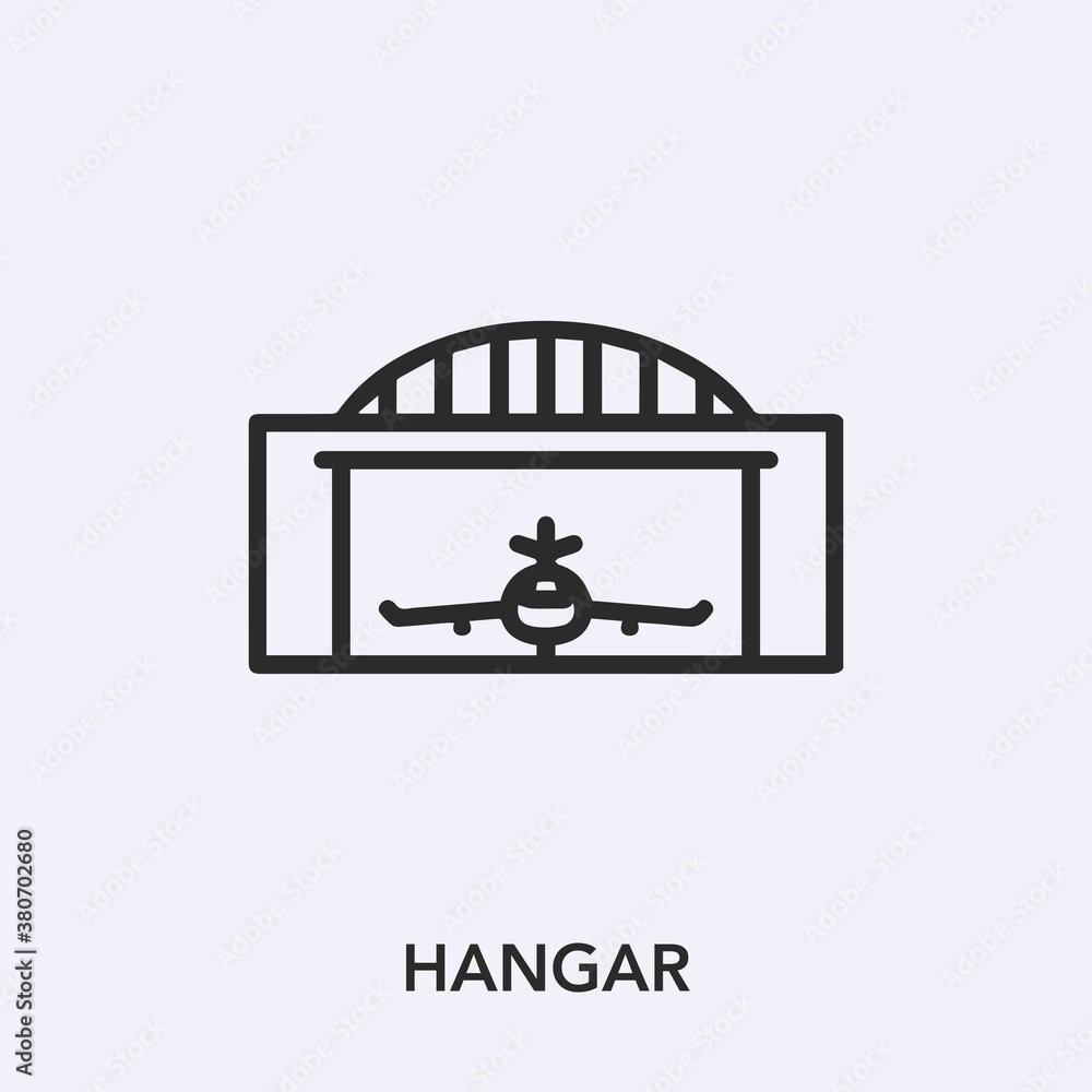hangar icon vector. Linear style sign for mobile concept and web design ...