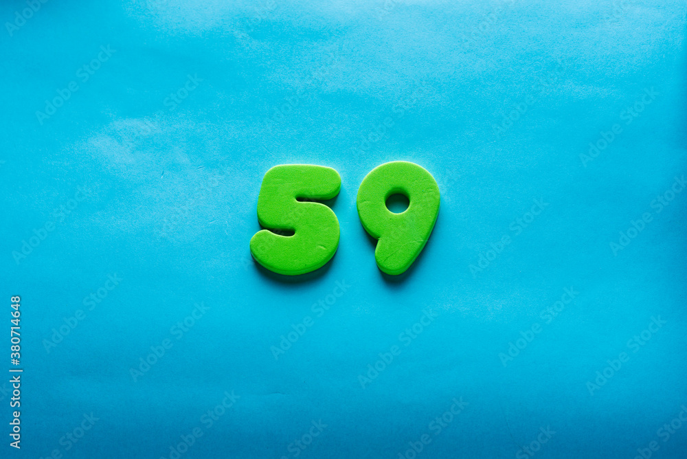 59 years old celebrating classic logo. Colored happy anniversary 59 th ...