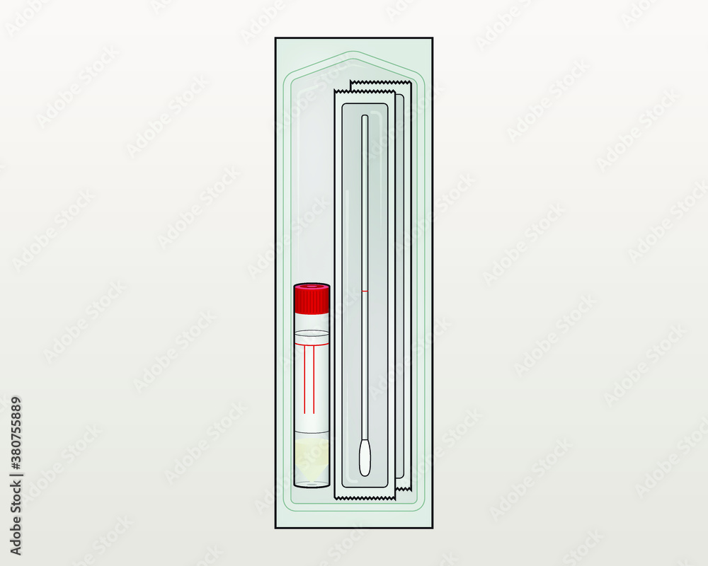 Test tube and sterile swabs, nose SWAB, Output of Viral Transport Kits ...