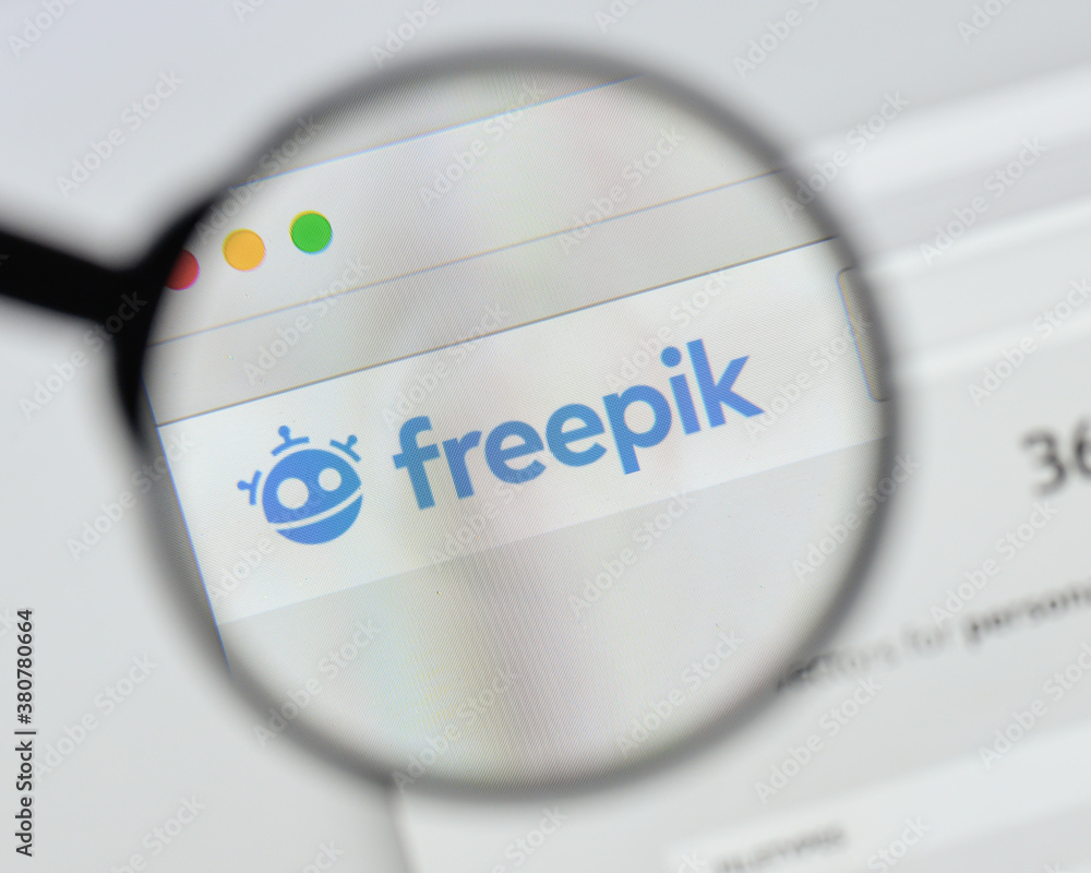 Milan, Italy - August 20, 2018: Freepik website homepage. Freepik logo ...