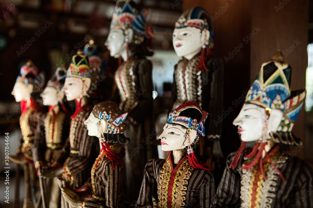 Indonesian wooden puppets Stock Photo | Adobe Stock