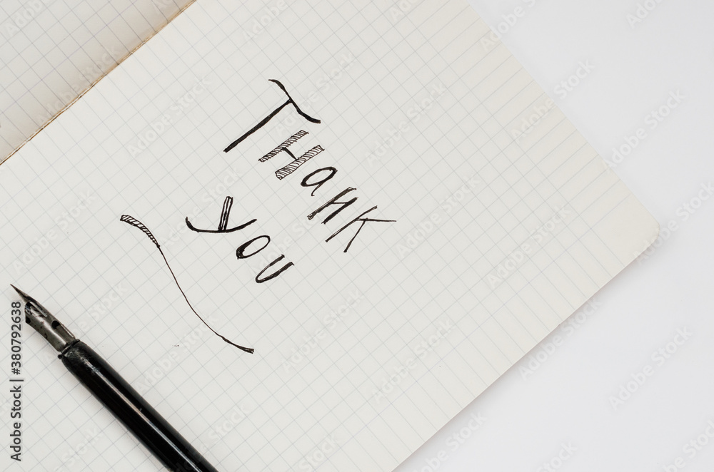 Thank You greetings message with pen Stock Photo | Adobe Stock