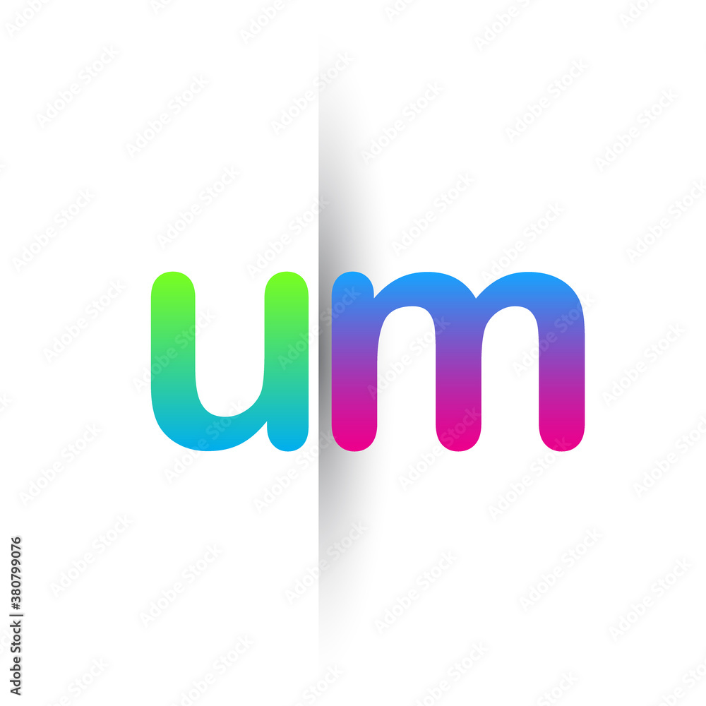 Initial Letter UM Lowercase Logo green, pink and Blue, Modern and ...