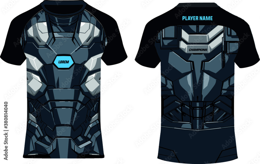 Sports 3D t-shirt jersey design template, mock up uniform kit with ...