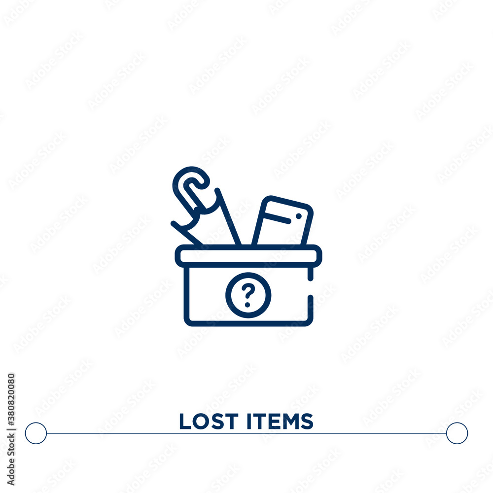 lost items outline vector icon. simple element illustration. lost items ...