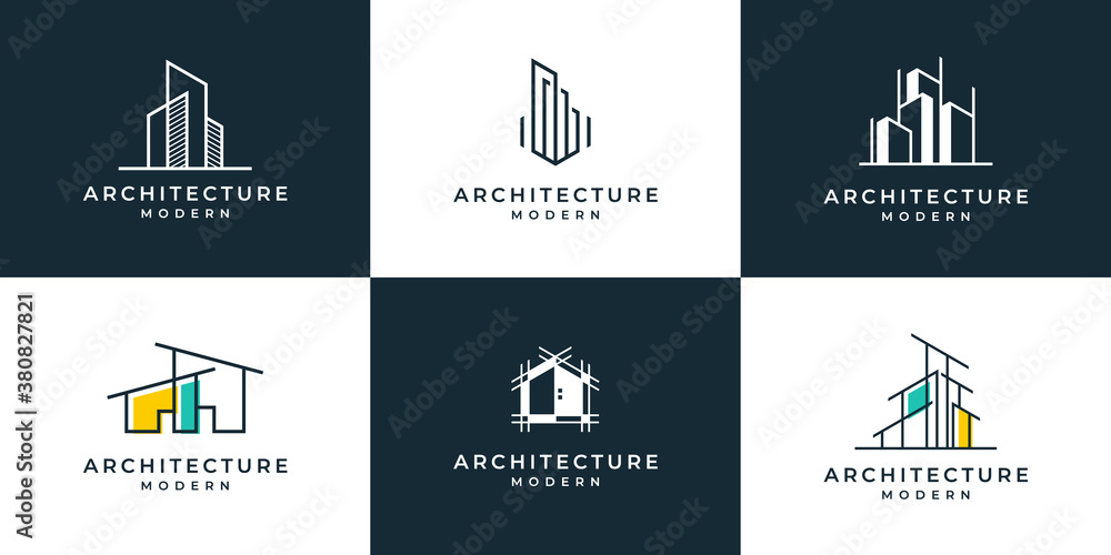 Set of modern building logo design template Stock Vector | Adobe Stock