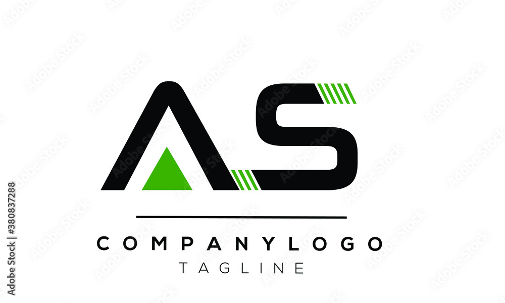 AS initials monogram letter text alphabet logo design Stock Vector ...