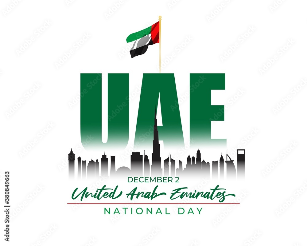 Vetor de Vector illustration of United Arab Emirates national day, 2nd ...