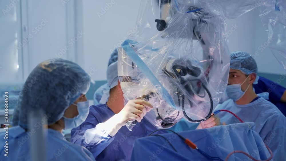 Group of doctors with modern medical equipment. Team of specialists ...