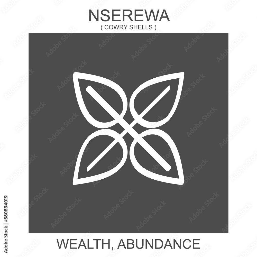 vector icon with african adinkra symbol Nserewa. Symbol of wealth and ...