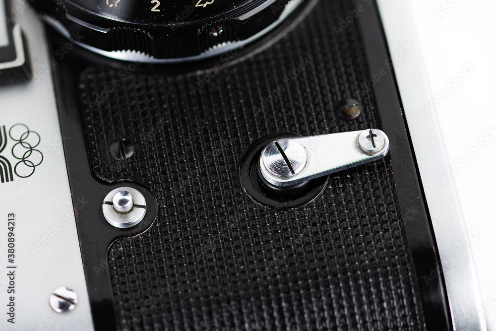 Parts of an old camera. Elements of a vintage close-up camera Stock ...