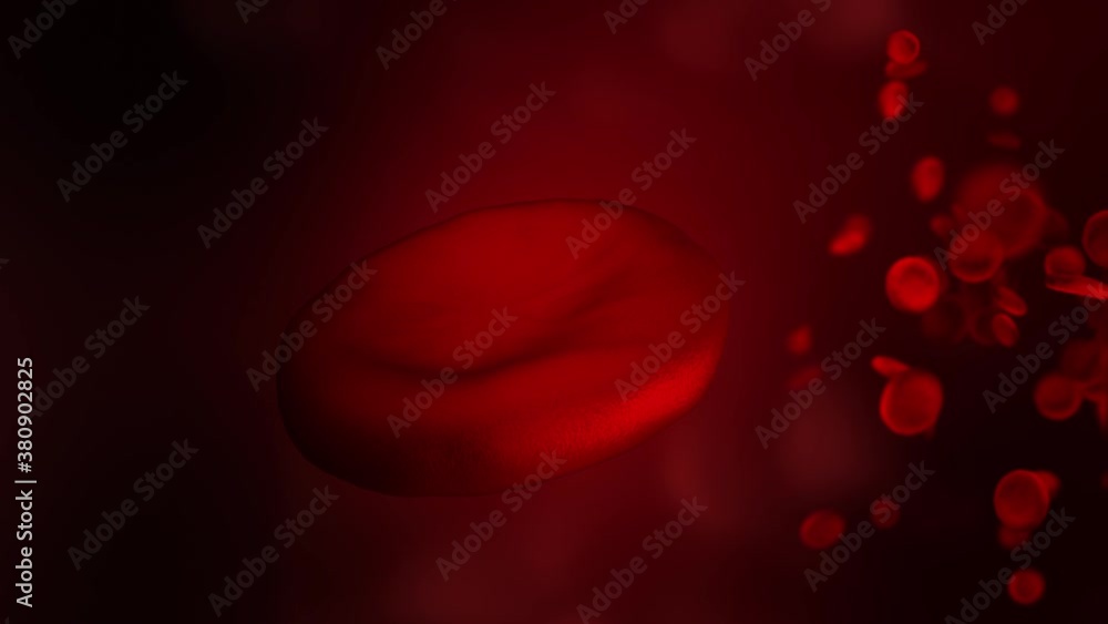red blood cells in an artery, flow inside body, medical human health ...