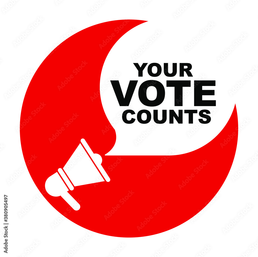 your vote counts sign on white background Stock Vector | Adobe Stock