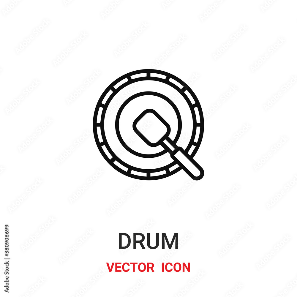 Drum vector icon. Modern, simple flat vector illustration for website ...
