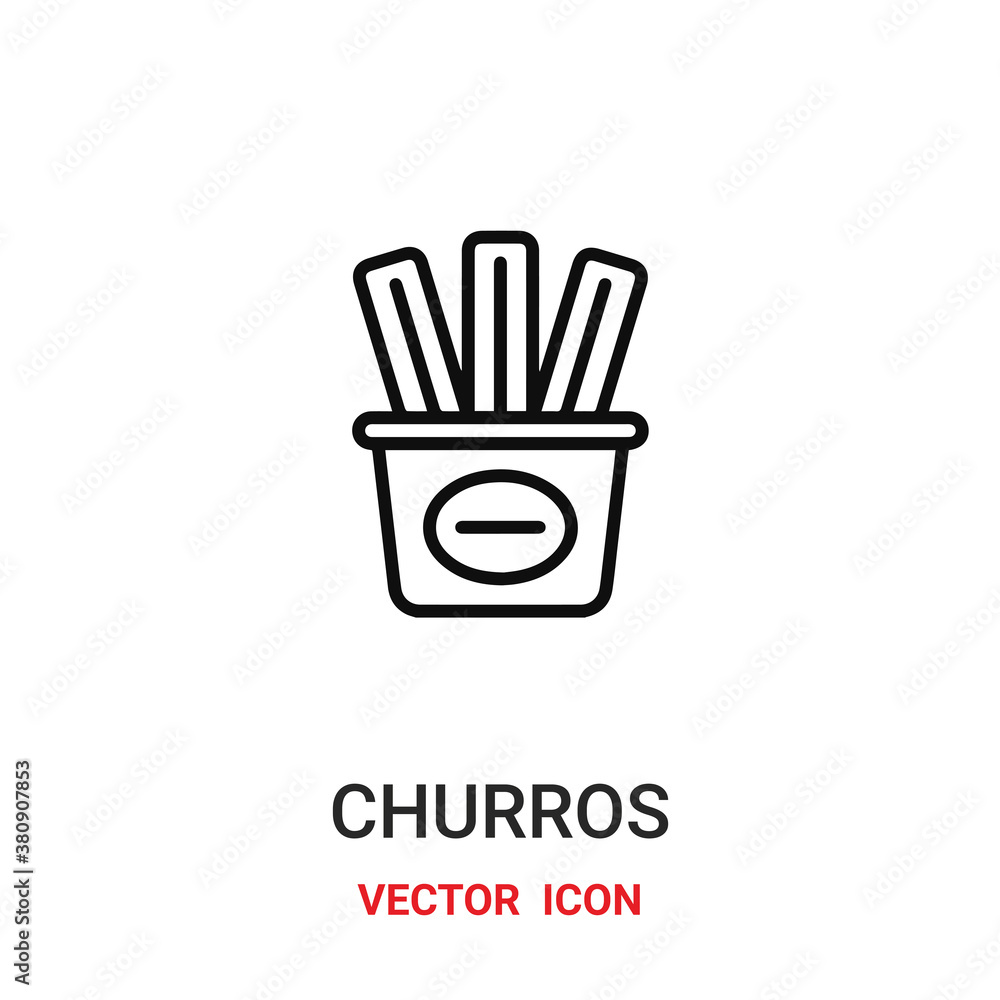 Churros vector icon. Modern, simple flat vector illustration for ...