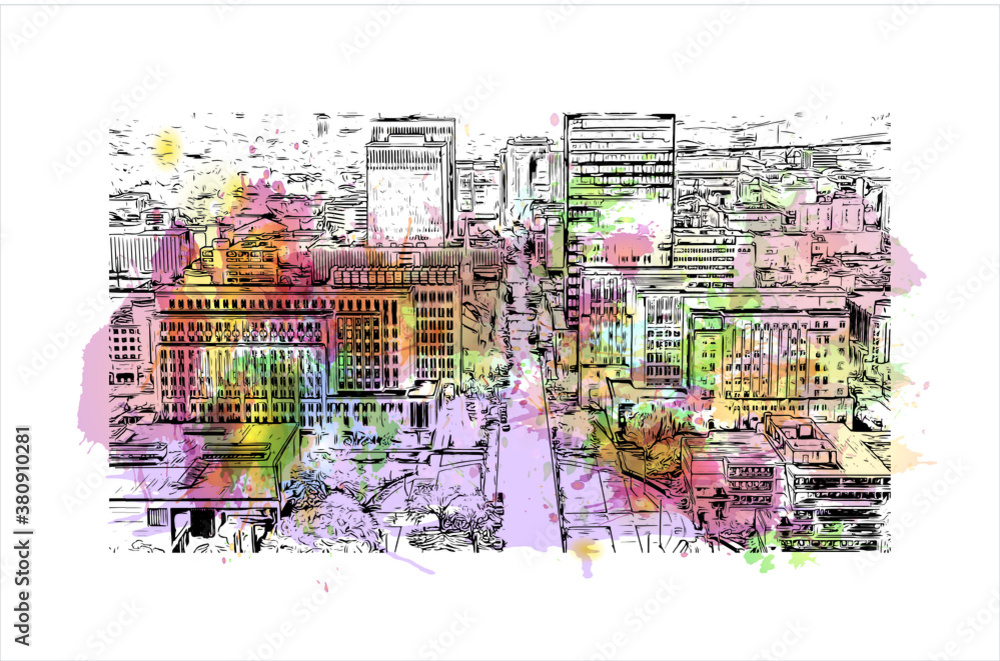 Building view with landmark of Baton Rouge is the capital of the U.S ...