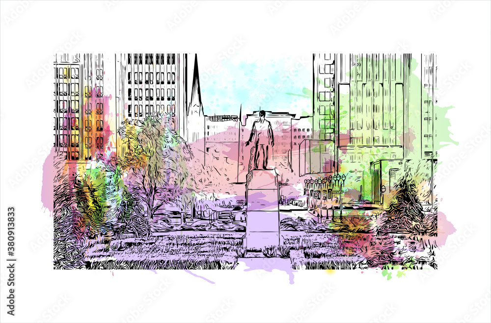 Building view with landmark of Baton Rouge is the capital of the U.S ...