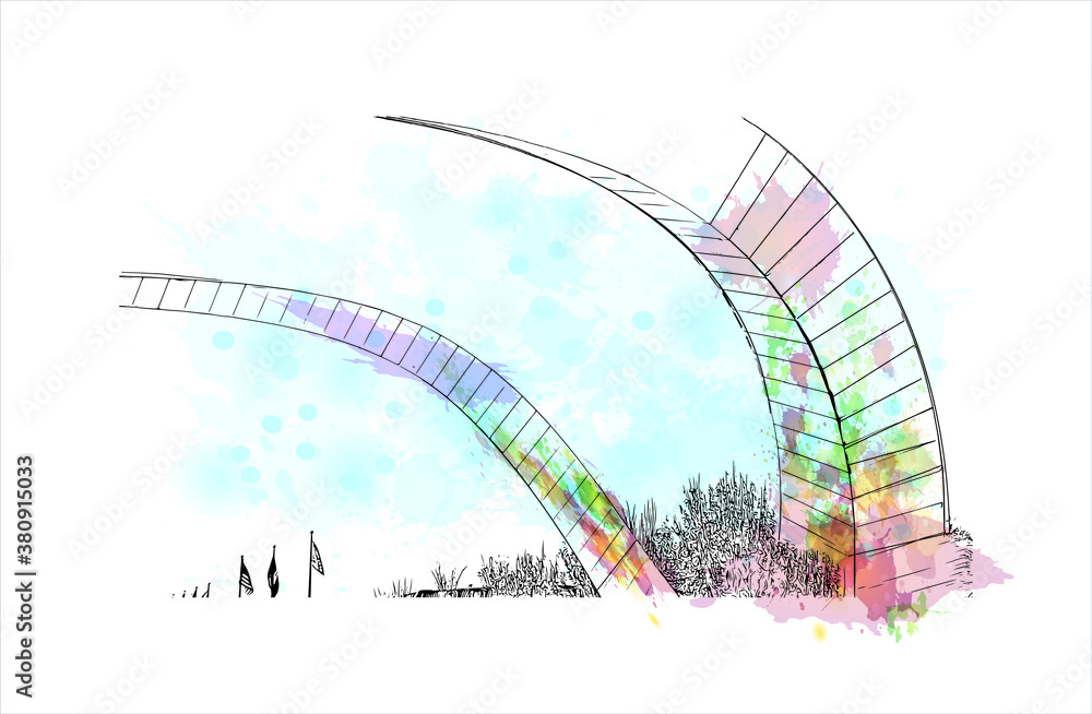 Building view with landmark of Baton Rouge is the capital of the U.S ...