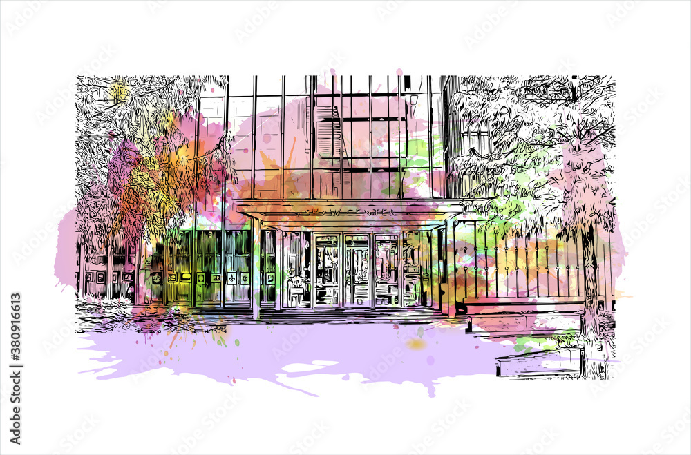 Building view with landmark of Baton Rouge is the capital of the U.S ...