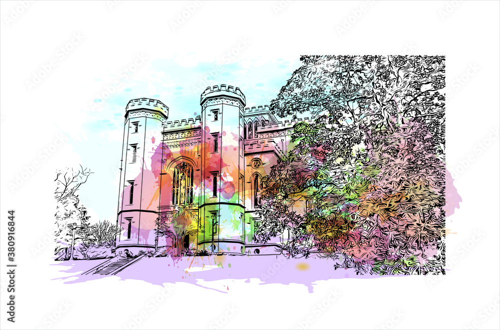 Building view with landmark of Baton Rouge is the capital of the U.S ...