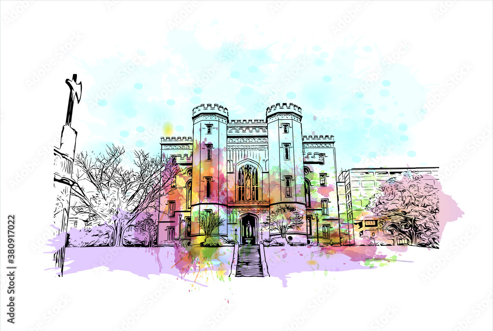 Building view with landmark of Baton Rouge is the capital of the U.S ...