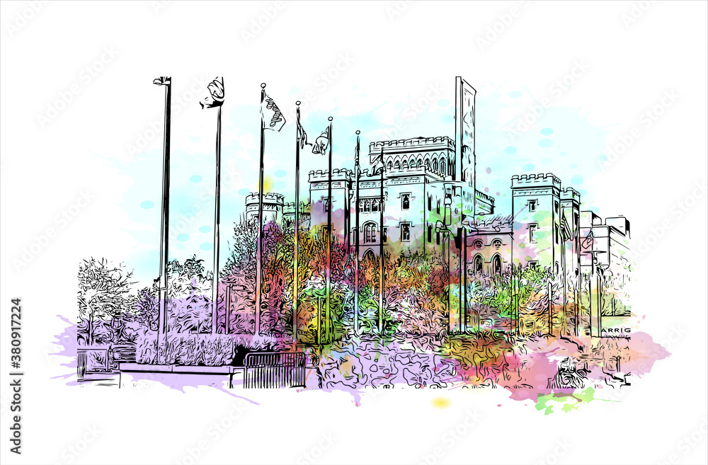 Building view with landmark of Baton Rouge is the capital of the U.S ...